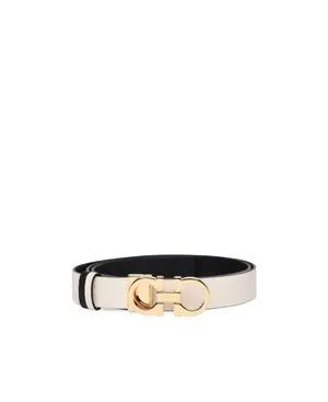 FERRAGAMO Logo Belt - White