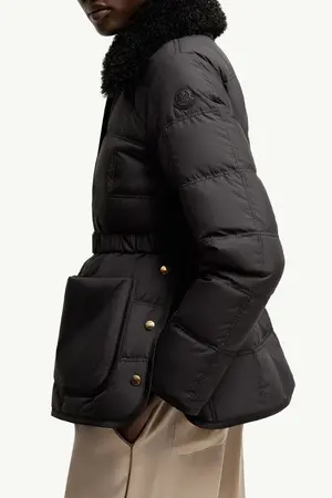 Moncler Cygnes Belted Short Down Jacket