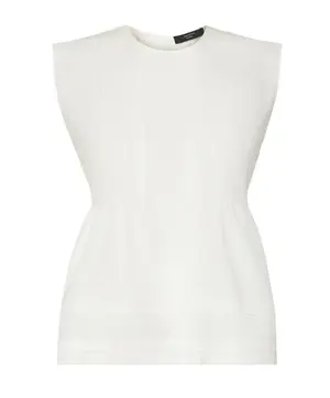 Max Mara Sleeveless Cotton Poplin Shirt - White
