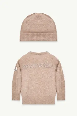 Moncler Embroidered Logo Wool Set