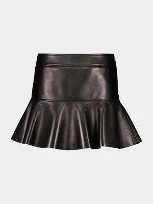 TOM FORD Shiny Plonge Ruffled Bottom Mini Skirt