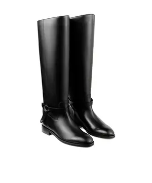 JIMMY CHOO Calf Leather And Soft Vachetta Knee High Boots