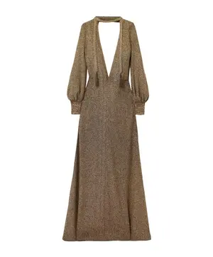 TOM FORD Embellished Metallic Jersey Maxi Dress - Brown