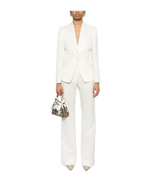 TOM FORD Striped Wool-blend Straight-leg Trousers