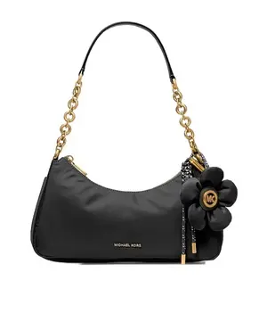 Michael Kors Medium Nolita Flower-charm Shoulder Bag - Black