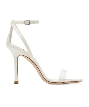 JIMMY CHOO Moza 100 Satin Crystal Buckle High-heeled Sandals
