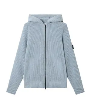 Stone Island Loose-fit Hooded Zip-up Jumper With Raglan Sleeves - Ashes