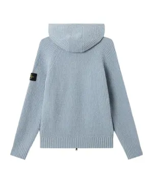 Stone Island Logo Patch Zip-up Jumper - Ashes