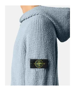 Stone Island Logo Patch Zip-up Jumper - Ashes