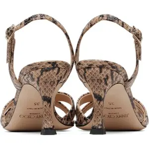 JIMMY CHOO Elsy 70 Kigali Snake Print High-heeled Sandals - Chai