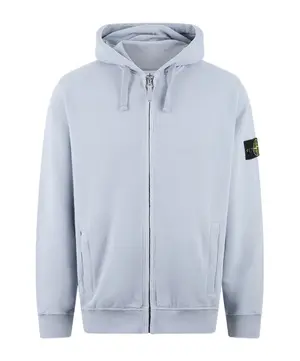 Stone Island Zipper Hoodie - Ash Grey
