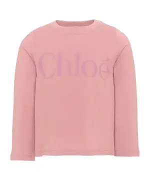 Chloé Logo-print Long-sleeve T-shirt - Pink