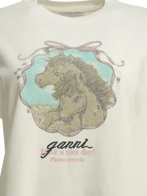 GANNI Graphic Horse T-shirt - White