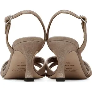 JIMMY CHOO Elsy 70 Glitter Suede High-heeled Sandals - Chai