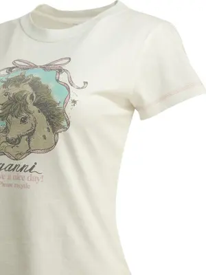 GANNI Cropped Graphic T-shirt