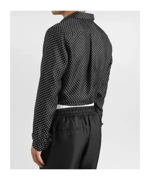 Dolce & Gabbana Polka Dot-print Martini Twill Shirt - Black