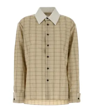 Bottega Veneta Plaid Shirt - Beige