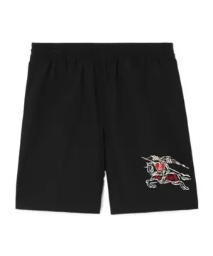 Burberry Heart Knight Cotton Shorts - Black