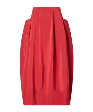 Tibi Lantern Paneled Shell Skirt - Red