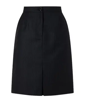 BLAZÉ MILANO Popeye Pinstriped Wool Knee-length Skirt - Black