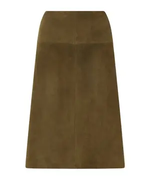 Proenza Schouler Irine Suede Midi Skirt - Green