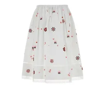 Prada Embroidered Poplin Skirt