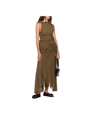 GANNI Ruched Asymmetric Hem Skirt