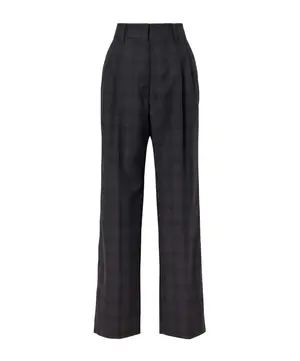 BLAZÉ MILANO Blaze Milano Fox Checked Wool Straight-Leg Pants No