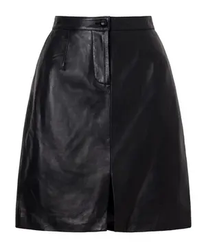BLAZÉ MILANO Popeye Leather Midi Skirt - Black