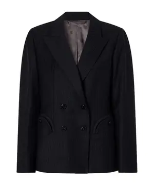BLAZÉ MILANO Pinstriped Double-breasted Jacket - Black