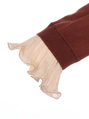 Fabiana Filippi Long Sleeve Sweater With Ruffled Cuffs