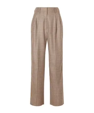 BLAZÉ MILANO Fox Checked Wool Pants - Nude