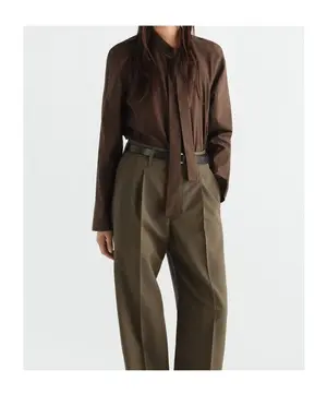 LEMAIRE Ascot Blouse In Washed Cotton Silk