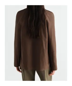 LEMAIRE Ascot Tie-neck Blouse - Truffle
