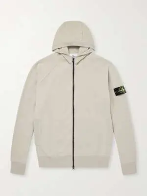 Stone Island Wool-blend Zip-up Hoodie - Beige
