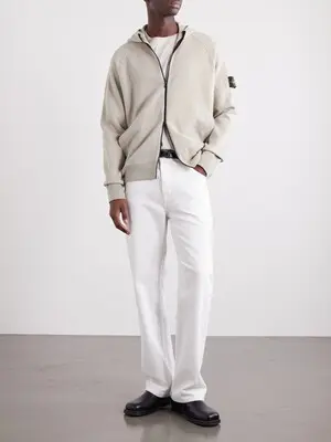 Stone Island Wool-blend Zip-up Hoodie - Neutrals