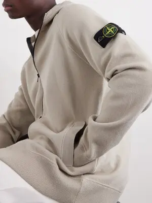 Stone Island Wool-blend Zip-up Hoodie - Neutrals
