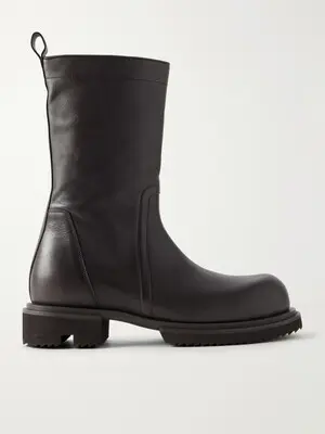 Rick Owens Creeper Gabe Washed Leather Lace-up Boots - Brown