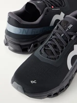 On Cloudmonster Stretch-knit Sneakers - Black