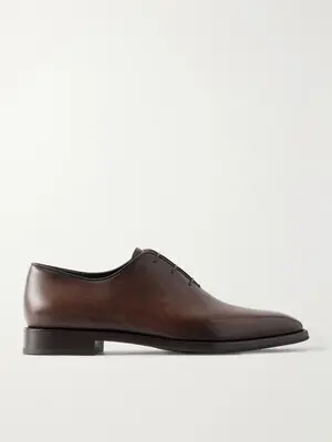 Berluti Alessandro Demesure Leather Oxford Shoes - Brown