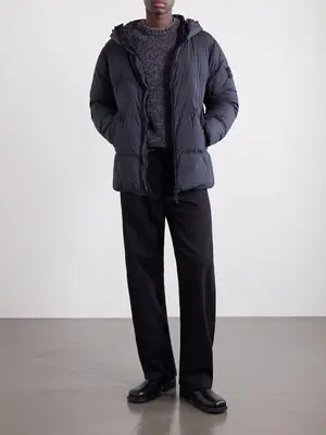 Stone Island Garment-dyed Crinkled Shell Down Hooded Jacket