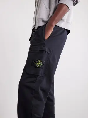 Stone Island Straight-leg Cotton-fleece Sweatpants