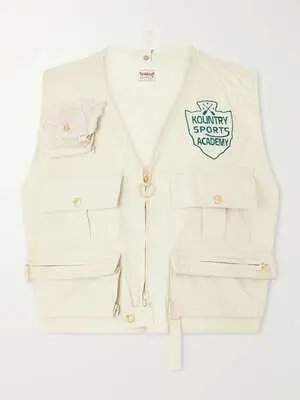 Kapital Cropped Cotton-blend Poplin Vest