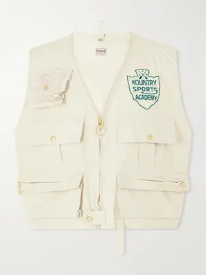 Kapital Cropped Cotton-blend Poplin Vest - Neutrals