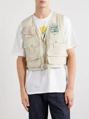 Kapital Cropped Cotton-blend Poplin Vest