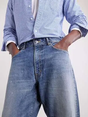 BEAMS Straight-leg Paint-splattered Jeans