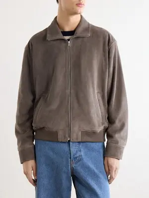 FRAME Suede Bomber Jacket