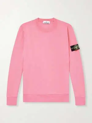 Stone Island Garment-dyed Cotton-fleece Sweatshirt - Pink