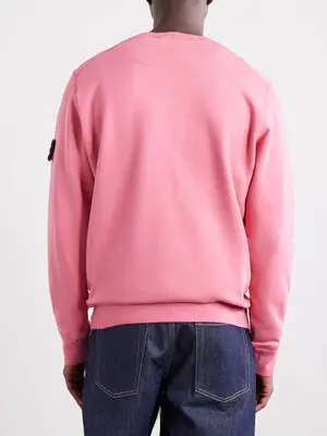 Stone Island Garment-dyed Cotton-fleece Sweatshirt - Pink