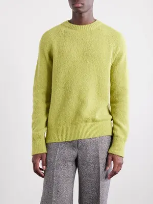 Dries Van Noten Brushed Alpaca-blend Crewneck Sweater